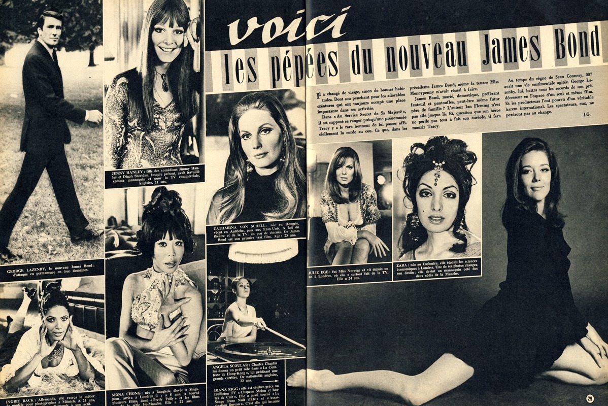French film magazine Ciné Revue profiles the Bond girls of OHMSS - Flashbak