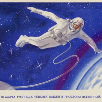 A Soviet artist’s impression of the space walk. - Flashbak