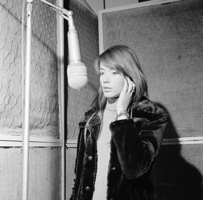 Françoise Hardy during recording session in studio, London, Sunday 14th ...