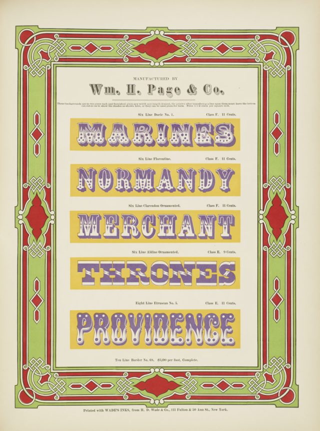 Specimens of Chromatic Wood Type, Borders, Etc - 1874 - Flashbak