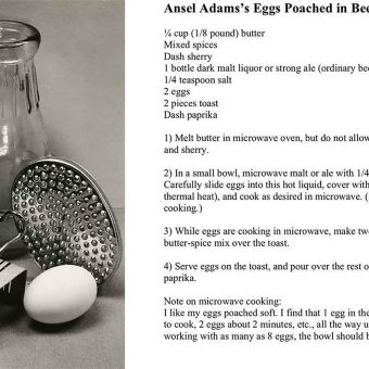 Ansel Adams, Still Life, San Francisco, 1932, with the recipe for Adams ...