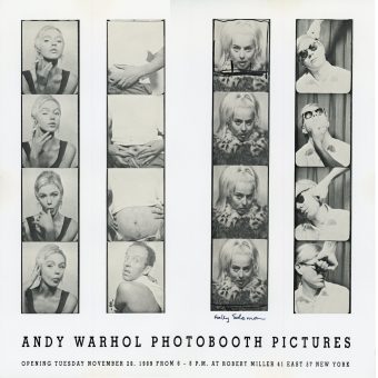 Andy Warhol, Folded Card for the Exhibition Photobooth Pictures, Robert Miller Gallery, 1989 ...