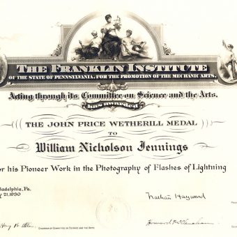Awards Certificate, For his Pioneer Work in the Photography of Flashes of Lightning, 5:21:1930 ...