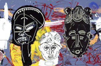 Jean-Michel Basquiat & Andy Warhol, “African Masks” (c. 1984-1985 ...
