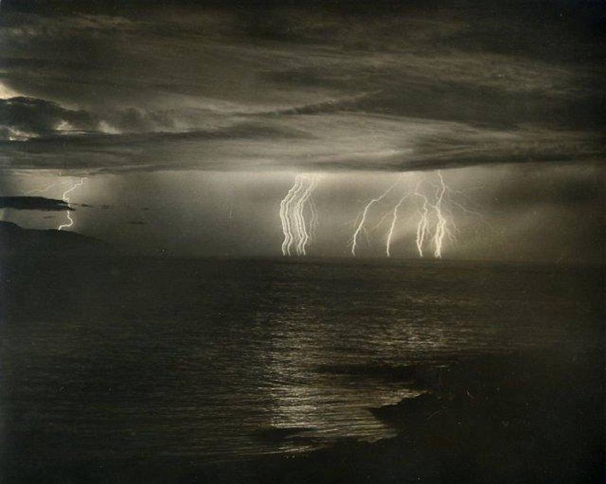 William L. Morgan - Lightning Over Monterey Bay, 1958 - Flashbak