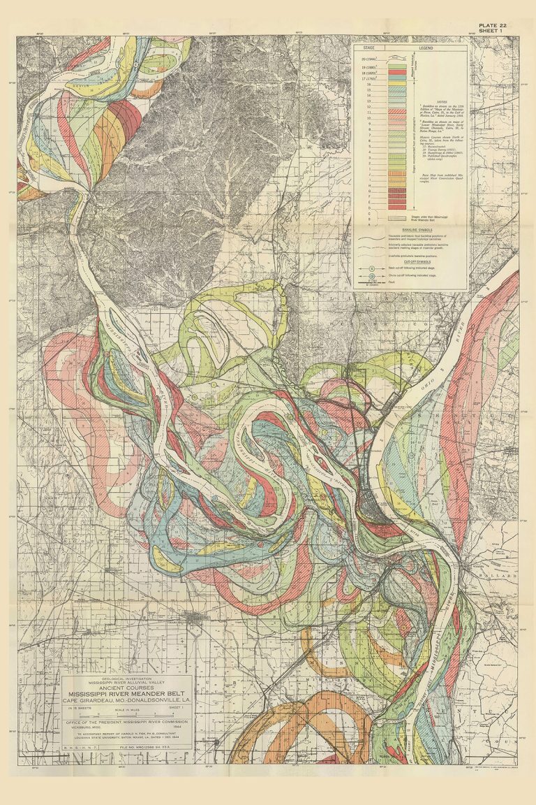 Harold Fisk Maps the History of the Mississippi River, 1944 - Flashbak