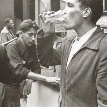 Walter Cartier Drinking A Beverage, 1948 - Flashbak