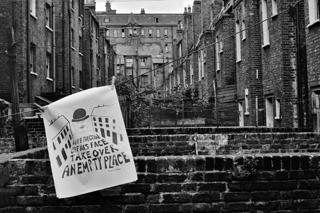 One of many posters around the East End protesting at the eviction of ...