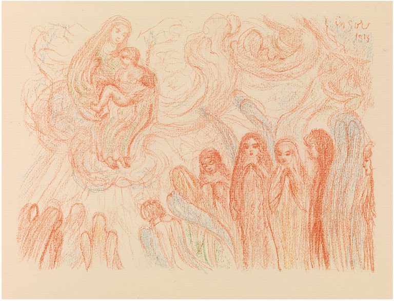 The Angels Worship Mary by James Ensor - Flashbak