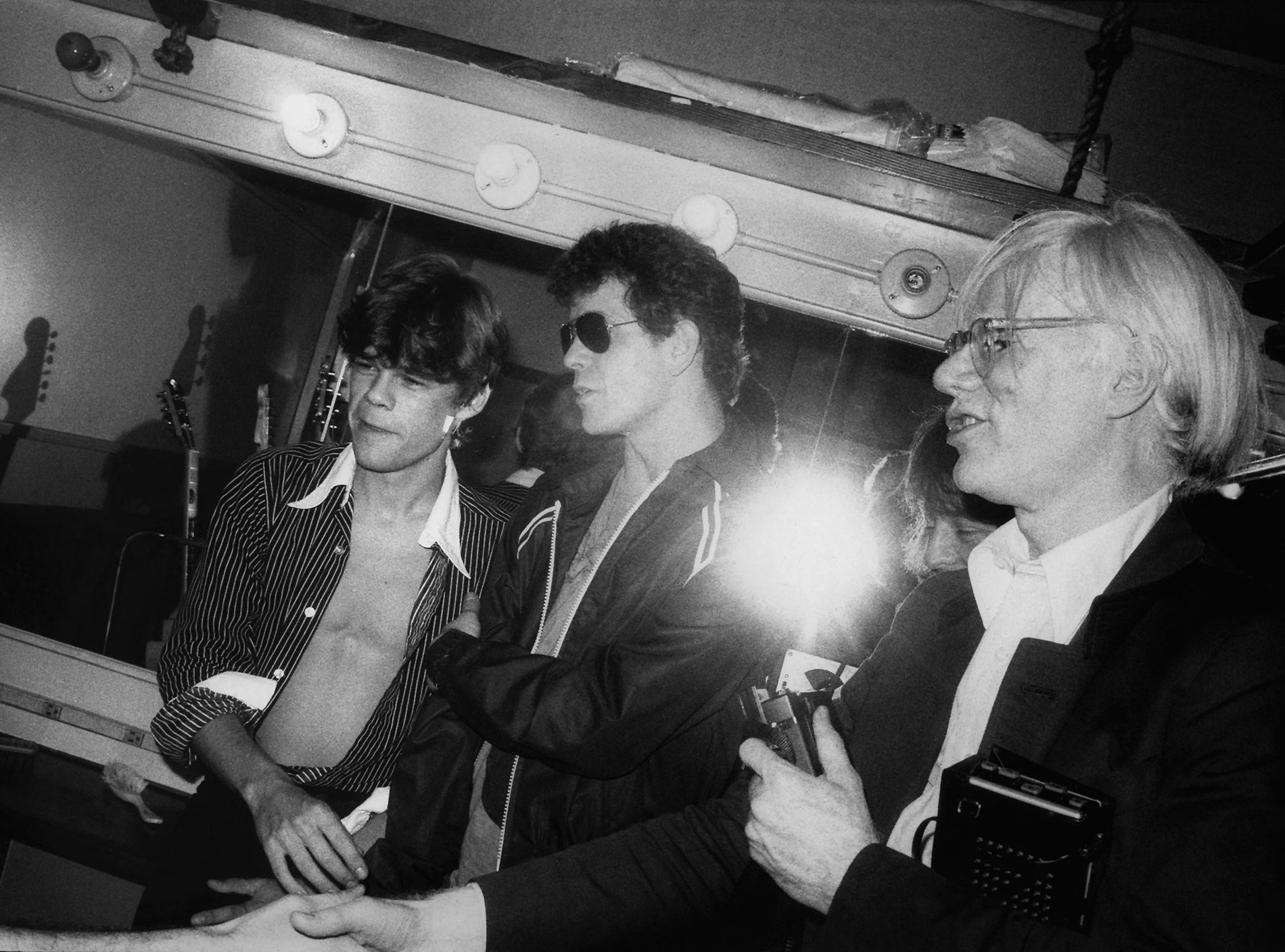 David Johansen, Lou Reed and Andy Warhol, backstage at the Bottom Line ...